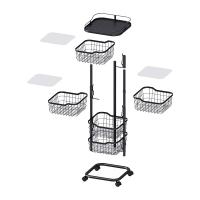 China 3 4 5 Tiers Adjustable Rotating Storage Trolley Cart for Kitchen Bathroom Storage for sale