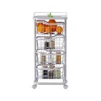China 3 4 5 Tiers Adjustable Rotating Storage Trolley Cart for Kitchen Bathroom Storage for sale