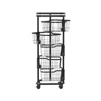 China Foldable Design Steel Storage Trolley , 3 Tier Rolling Utility Cart Multifunctional for sale