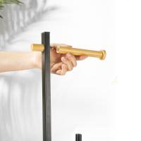 China Hotel Bathroom Free Standing Towel Holder Bamboo Towel Stand 18x18x67cm for sale