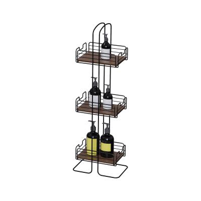 China Standing Bathroom Organizer Multi-function Iron Wire Rack Stainless Steel Shower Caddy for sale