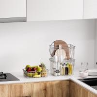China Stackable Kitchen Organizer Stainless Steel Wire Basket 260x180x80mm for sale