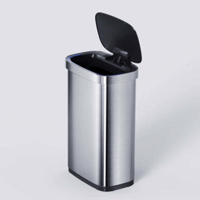 China Steel Smart Sensor Bin Household Rectangle Induction Type Automatic Trash Can for sale