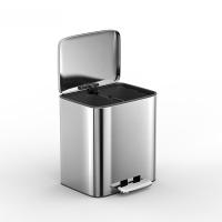 China 11.5L*2 Recycle Trash Bin With Foot Pedal , Home Kitchen Step Open Trash Can for sale