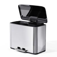 China Silver Stainless Steel Pedal Step Open Garbage Can For Household Office for sale
