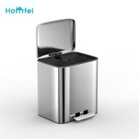 China Stainless Steel Rectangular Pedal Trash Bin For Home Kitchen 11.5L 18L 28L for sale
