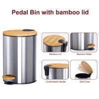 China Round Stainless Steel Pedal Trash Bin With Soft Close Inner Bucket 3L 5L 12L 20L 30L for sale