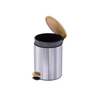 China Round Shape Household Pedal Trash Bin Stainless Steel with Thin Lid OEM ODM Offered for sale