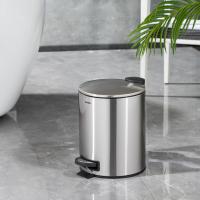 China 3L 5L 12L 20L 30L Iron Pedal Round Stainless Steel Trash Bin With Thin Lid Capacity for sale