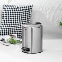 China 3L 5L 12L 20L 30L Iron Pedal Round Stainless Steel Trash Bin With Thin Lid Capacity for sale