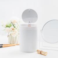 China 3L Stainless Steel Desktop Touch Top Trash Can Round With Rolling Cover for sale