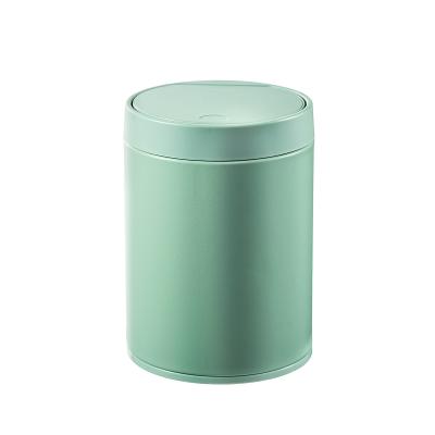 China 1.5L Steel Desktop Mini Touch Garbage Can Trash Bin for Sustainable Office Waste for sale