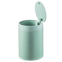 China 1.5L Stainless Steel Desktop Mini Trash Bin With Press Open Lid Room Space Selection for sale