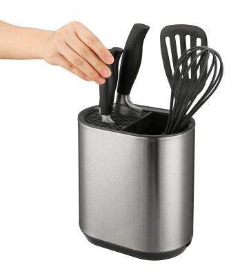 China Sustainable Steel Kitchen Sink Caddy Organizer With Knife Block And Holder for sale