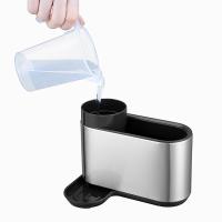 China Sustainable Steel Kitchen Sink Caddy Organizer With Knife Block And Holder for sale