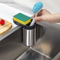 China Kitchen Sink Tidy Caddy Sink Organizer With Sponge Holder Stainless Steel for sale