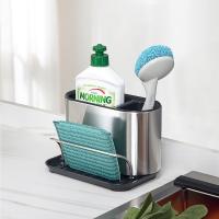 China Kitchen Sink Tidy Caddy Sink Organizer With Sponge Holder Stainless Steel for sale