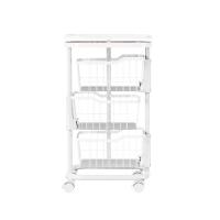 China Convenient Metal Storage Rotating Storage Trolley with 3 Tiers and Wheels for sale