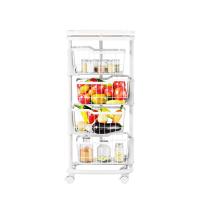 China Convenient Metal Storage Rotating Storage Trolley with 3 Tiers and Wheels for sale