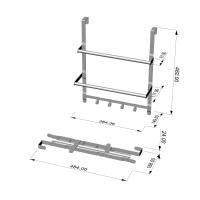 China Stainless Steel Over Door Towel Rack With Versatile Functionality 38.5*14.9*48.2cm for sale