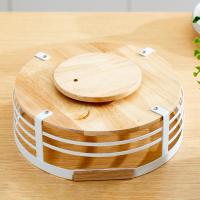 China Single Tier Modern Kitchen Organiser Wire Storage Basket with 360 Rotatable Iron for sale