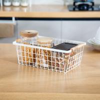 China Metal Living Room Organizer White Table Wire Mesh Storage Baskets for sale