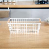 China Metal Living Room Organizer White Table Wire Mesh Storage Baskets for sale