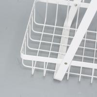 China Countertop Wood Handle Iron 2 Tier Wire Fruit Basket For Kitchen Organization for sale