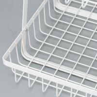 China Countertop Wood Handle Iron 2 Tier Wire Fruit Basket For Kitchen Organization for sale
