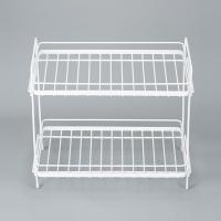 China 2 Layer Household Organizer Wire Basket With Non Folding Rack Spice Storage for sale