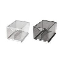 China Black Stacking Wire Mesh Home Storage Baskets For Neatening And Organization for sale
