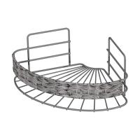 China 218*218*105mm Wall Mounted Bathroom Storage Rack with Woven Basket and Iron Wire for sale