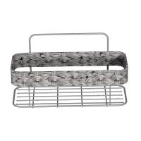 China No Drilling Bathroom Storage Solution Wall Mounted Woven Basket Iron Wire Shower Caddy for sale