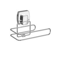 China Bathroom Organizer Wall Mounted Suction Cup Iron Wire Rack and Stainless Steel Paper Holder for sale
