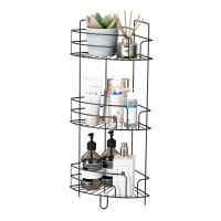 China Three-layer Iron Wire Rack Bathroom Corner Shelf  Shower Caddy Keep Sundries Tidy for sale