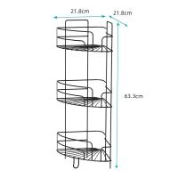 China Three-layer Iron Wire Rack Bathroom Corner Shelf  Shower Caddy Keep Sundries Tidy for sale