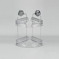 China Organize Your Bathroom with Dual Tier Iron Wire Corner Shower Shelf EUROPEAN Design for sale