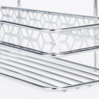 China Bathroom Iron Rack Wall Mounted Stickers Wire Basket Shower Caddy 26*10.5*10.4cm Metal for sale