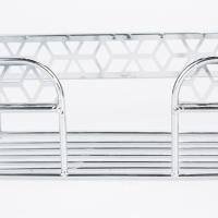 China 2 Tiers Bathroom Iron Rack Wall Mounted Stickers Wire Basket Shower Caddy for Bathroom for sale