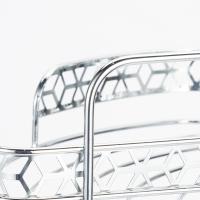 China Chrome Finished Corner Shower Caddy with 2 Tiers Bathroom Iron Rack Wall Mounted Type for sale