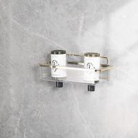 China Metal Suction Cup Bathroom Shelf Corner Rack Single Tier Wall Mounted Type for sale