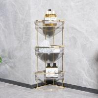 China Triple Tier Metal Bathroom Shower Caddy ，Corner Metal Shower Shelf Standing for sale