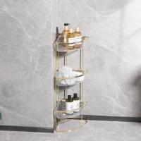 China Triple Tier Metal Bathroom Shower Caddy ，Corner Metal Shower Shelf Standing for sale