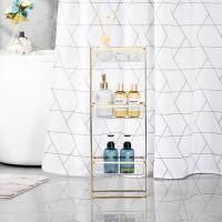 China Standing Metal Corner Shelf Bathroom Caddy 3 Tiers Convenient Modern for sale