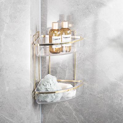 China Hanging Bathroom Caddy Storage Rack Wall Mounted Type With 2 Tiers for sale