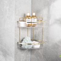 China Hanging Bathroom Caddy Storage Rack Wall Mounted Type With 2 Tiers for sale