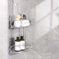 China Stainless Steel Bathroom Shower Caddy 2 Tiers Wall Mounted No Drilling Customizable for sale