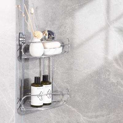 China Stainless Steel Bathroom Shower Caddy 2 Tiers Wall Mounted No Drilling Customizable for sale