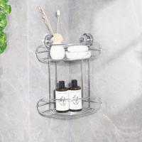 China Stainless Steel Bathroom Shower Caddy 2 Tiers Wall Mounted No Drilling Customizable for sale