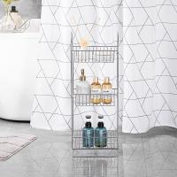 China Chrome Finishing 3 Tiers Bathroom Shower Caddy Standing Type Stainless Steel for sale